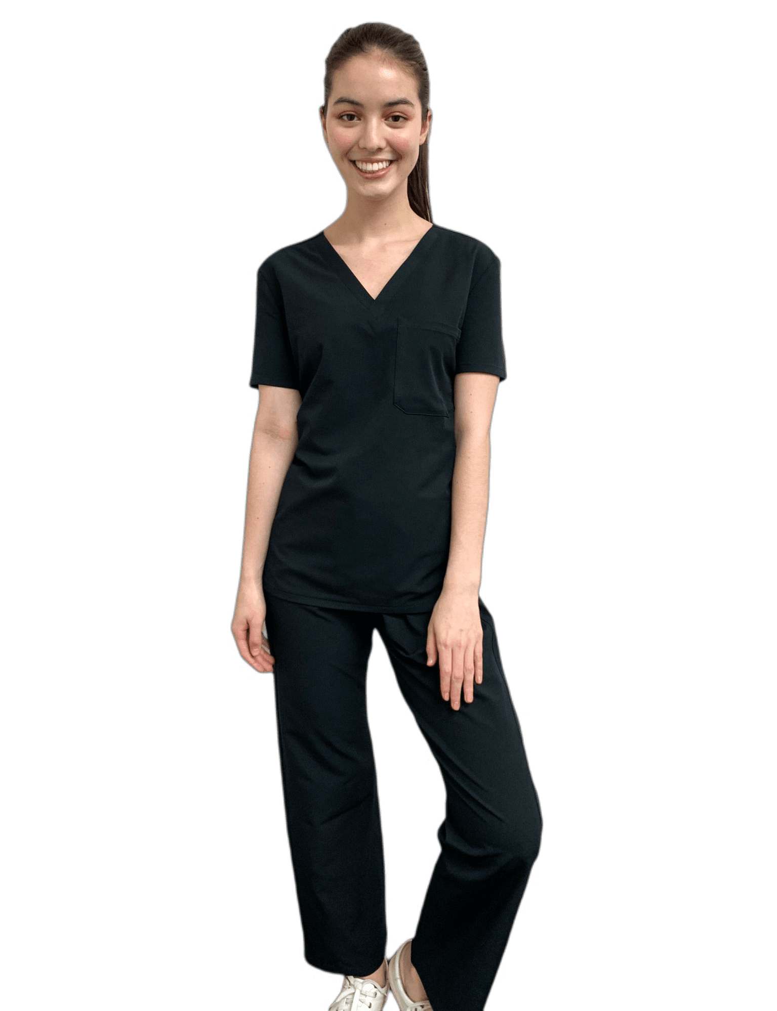 TOP Women Scrubs Suit Tops Pants Black Comfortable High-Quality ...