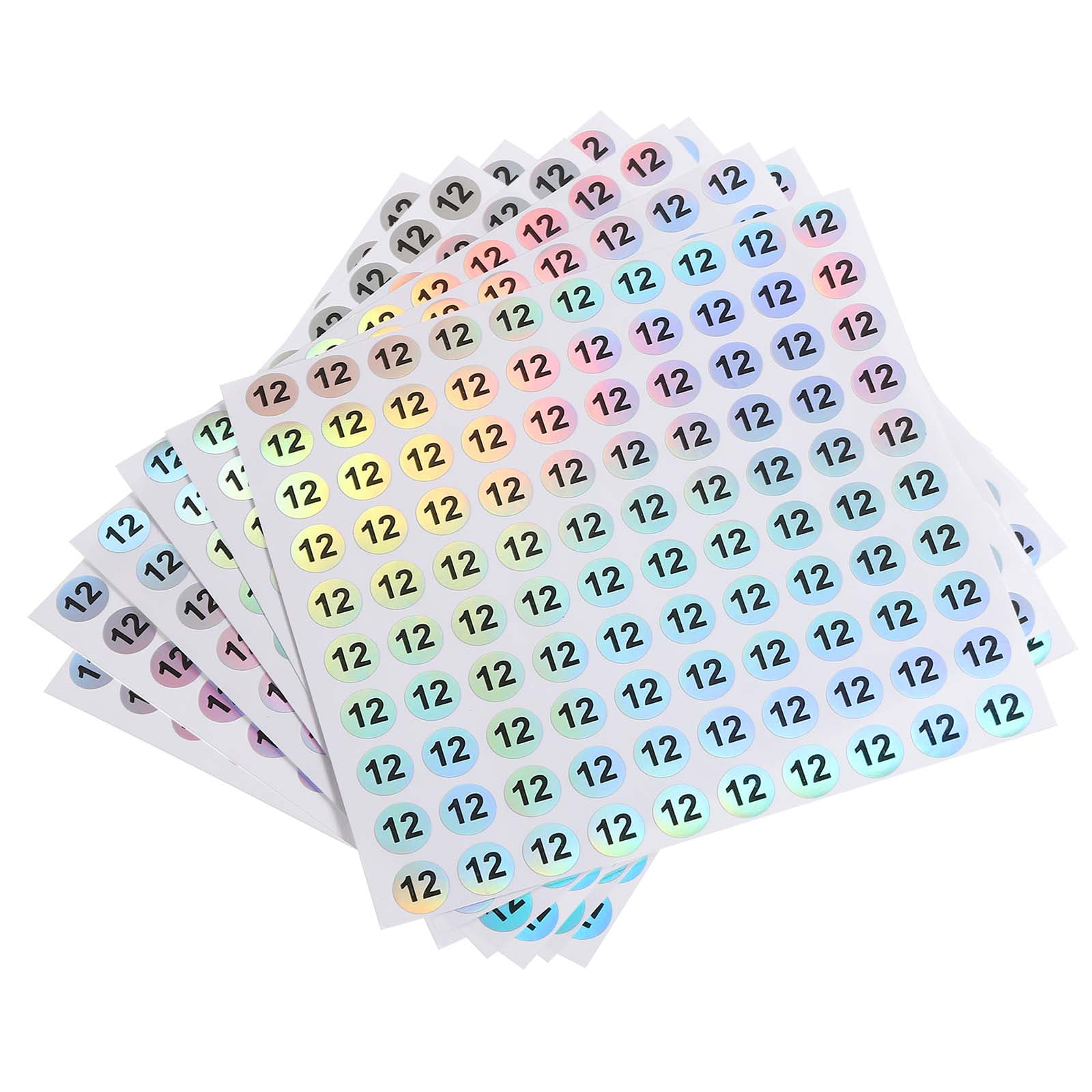 Número Pegatinas, Número 12 Redondo Número Etiquetas Reflectante ...