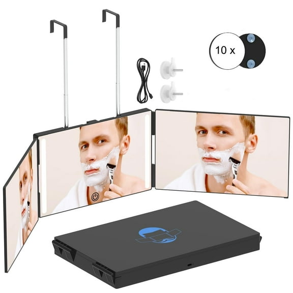 3 Way Haircut Mirror, 360 View Portable Adjustable Trifold with ...