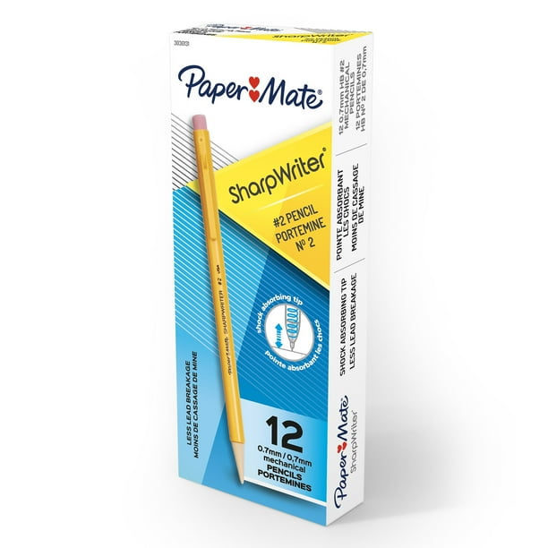 Paper Mate SharpWriter Mechanical Pencils, 0.7mm, HB #2, Yellow, 12 ...