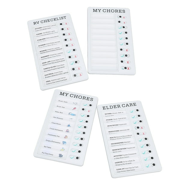 Chore Chart, 4 Pieces Removable Reusable Reasonable Arrangement Kids ...