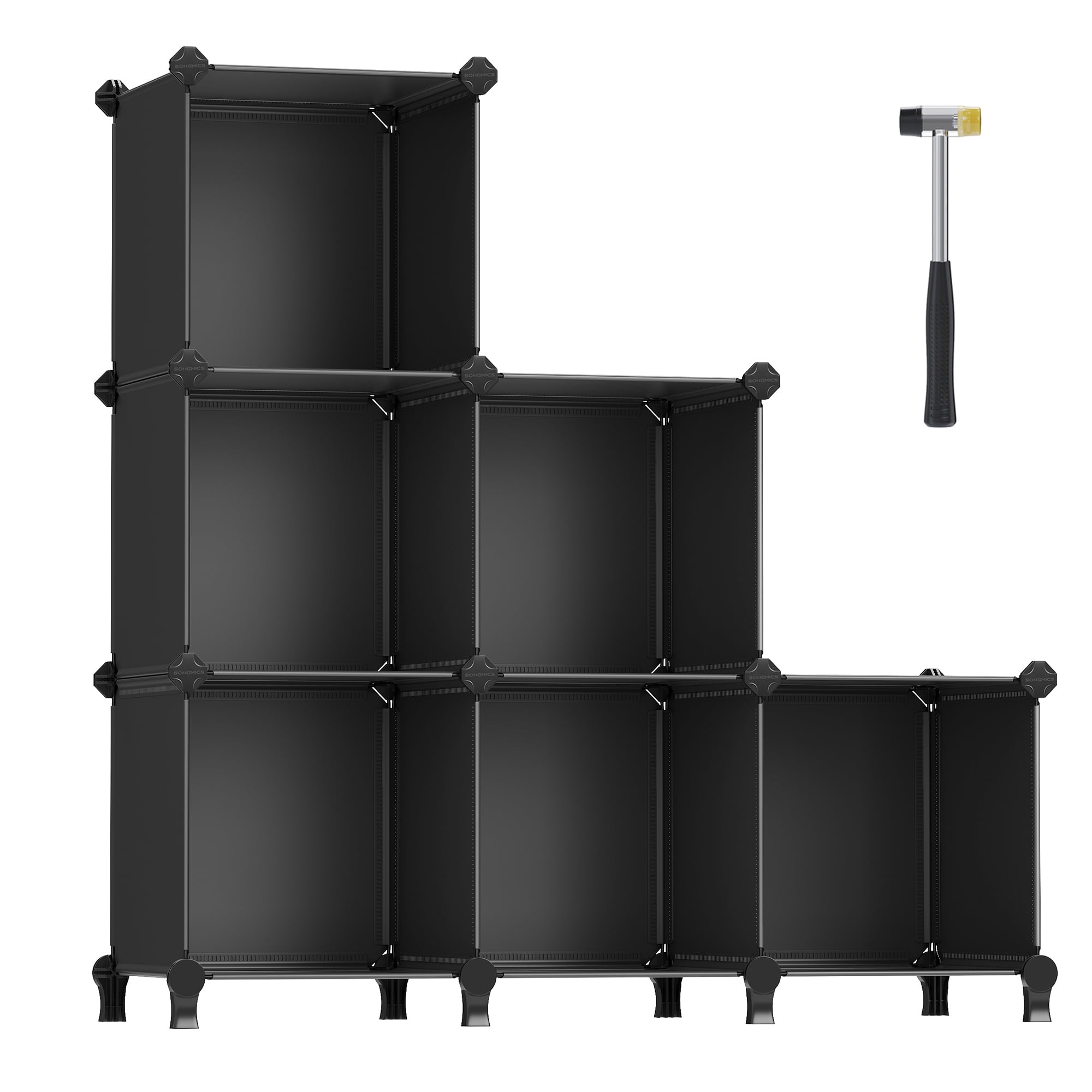 Songmics 6 Cube Storage Organizer  Diy Closet Shelf  Plastic Clothes Organizer  Modular Bookcase  11.8 X 11.8 X 11.8 Inch Cubes  With Feet And Rubber