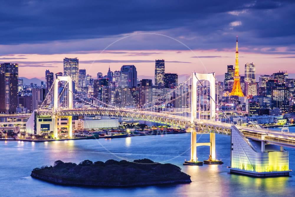 Tokyo Bay at Rainbow Bridge, Unframed Photographic Print Wall Art by ...