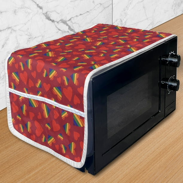 Pride Microwave Oven Cover, Queer Hearts in Rainbow Colours LGBTQ ...
