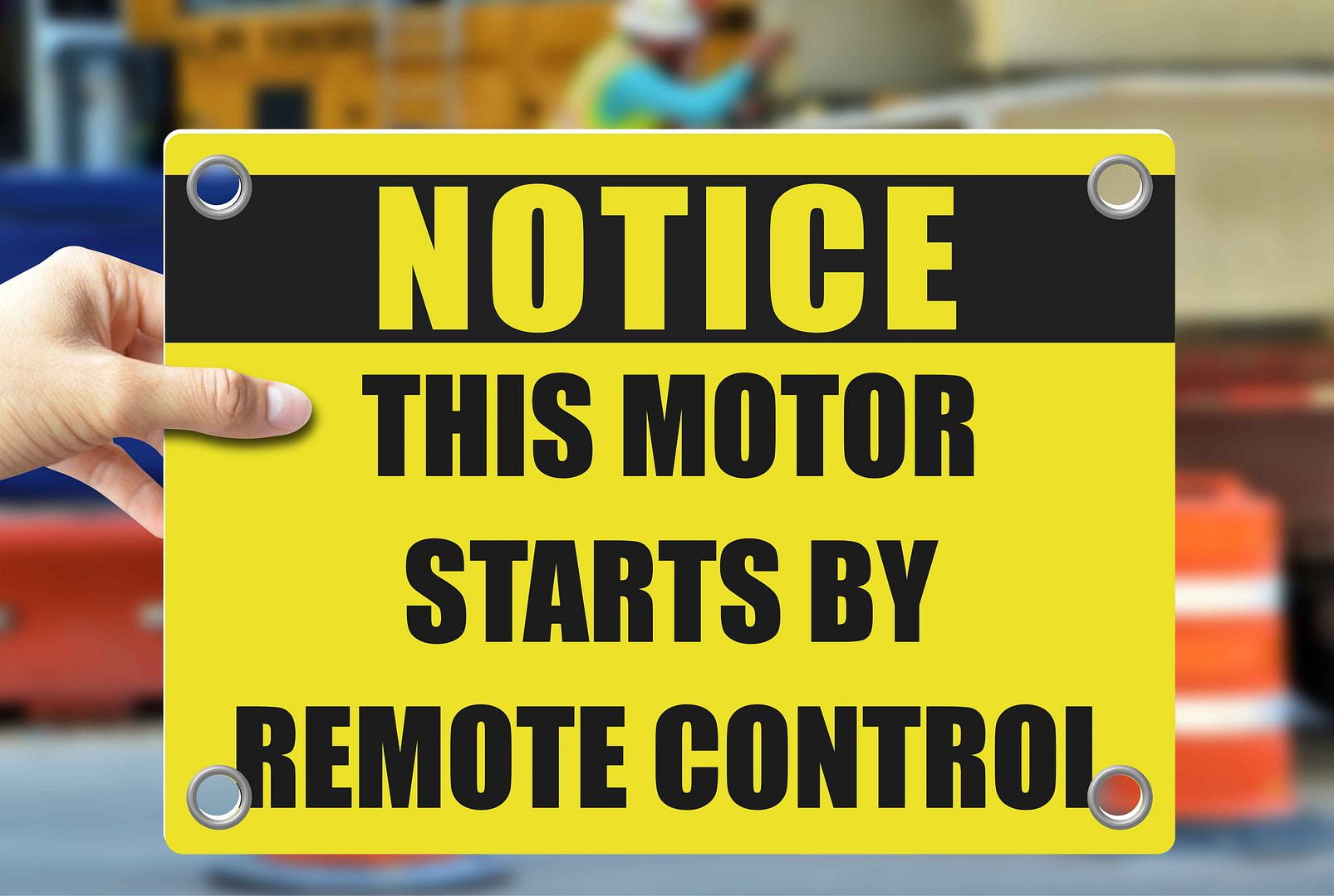 THIS MOTOR STARTS BY REMOTE CONTROL | Warning Notice Caution Danger 3mm ...