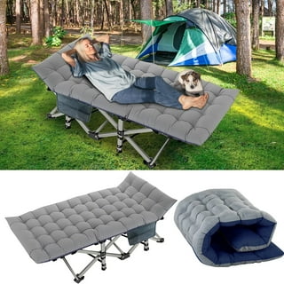 Slsy Folding Camping Cots for Adults with 2-Sided Cushion, Cots for ...