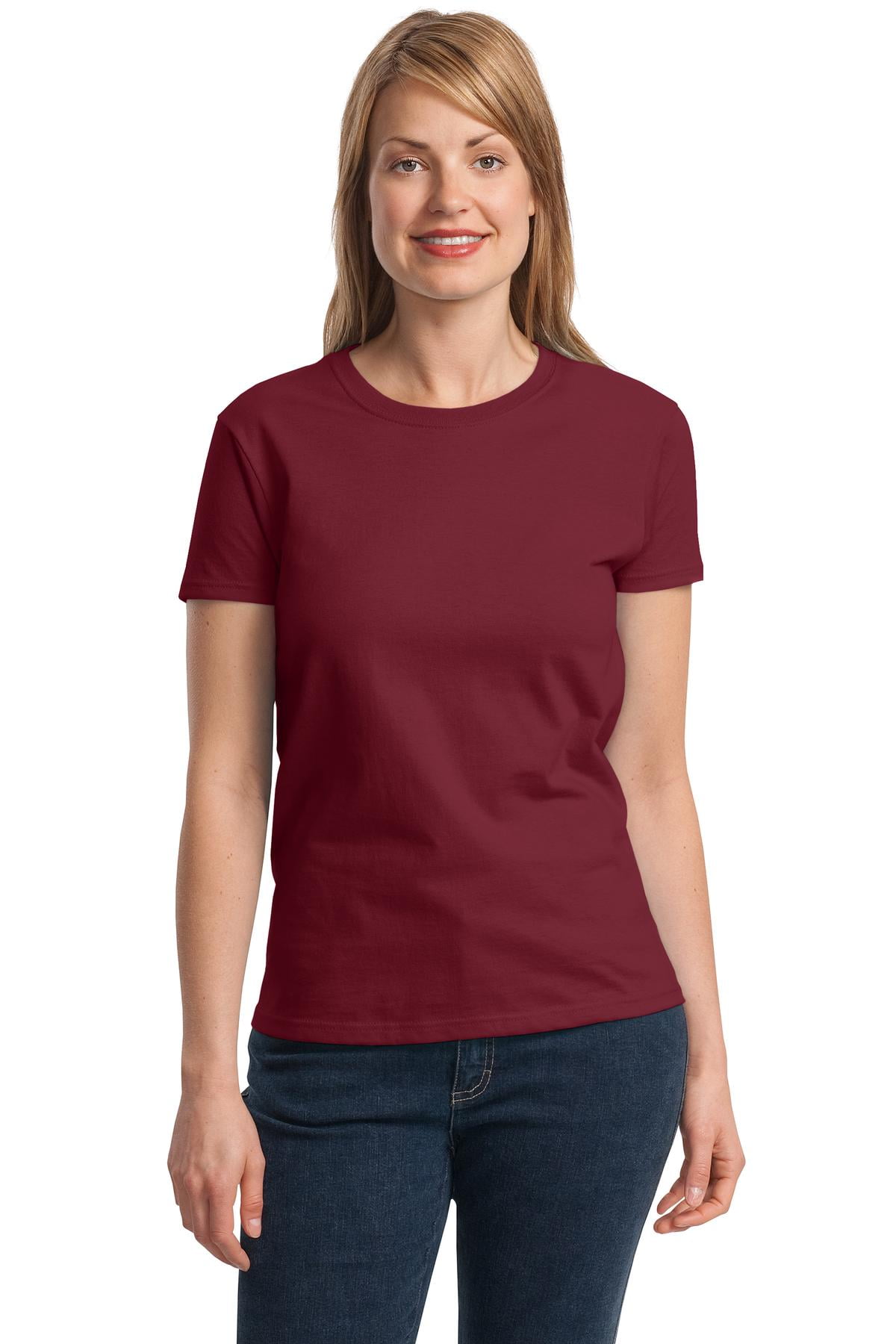 Gildan Women's 100 Percent Cotton Short Sleeve Taped Neck T-Shirt ... Gildan Women's 100 Percent Cotton Short Sleeve Taped Neck T-Shirt ...