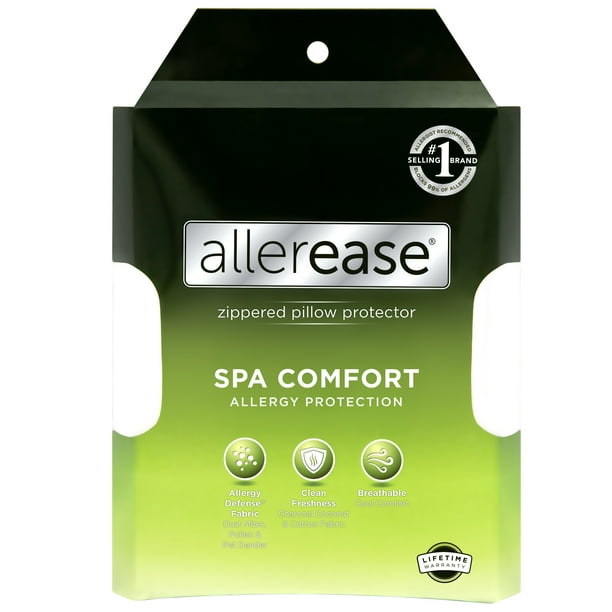 Allerease Spa Comfort Zippered Pillow Protector, Standard/Queen - Walmart.com
