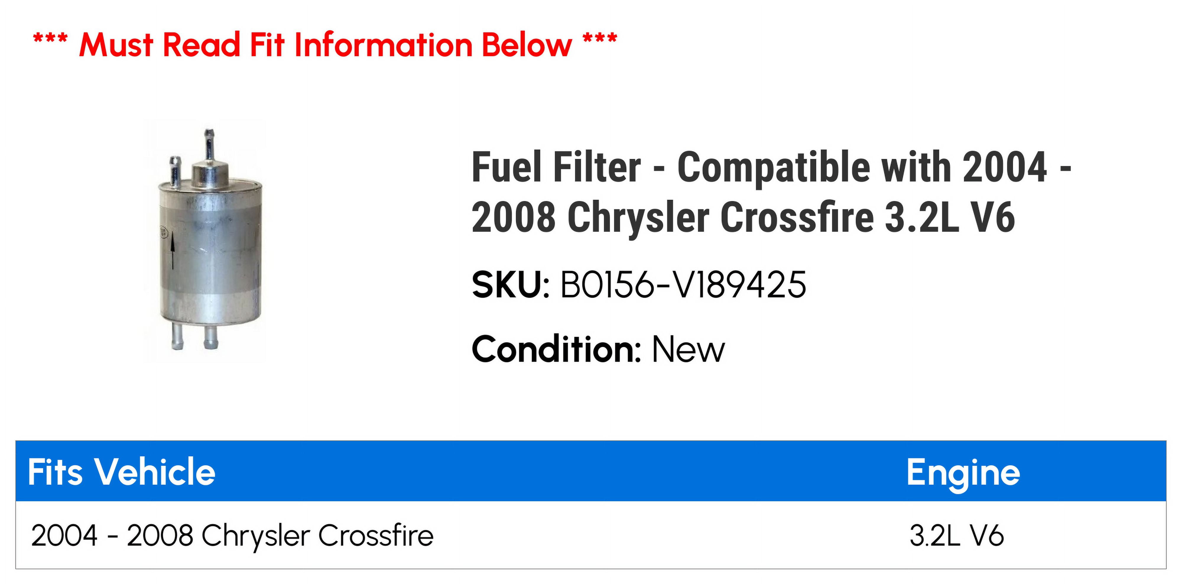 Chrysler Crossfire Fuel Filter Location