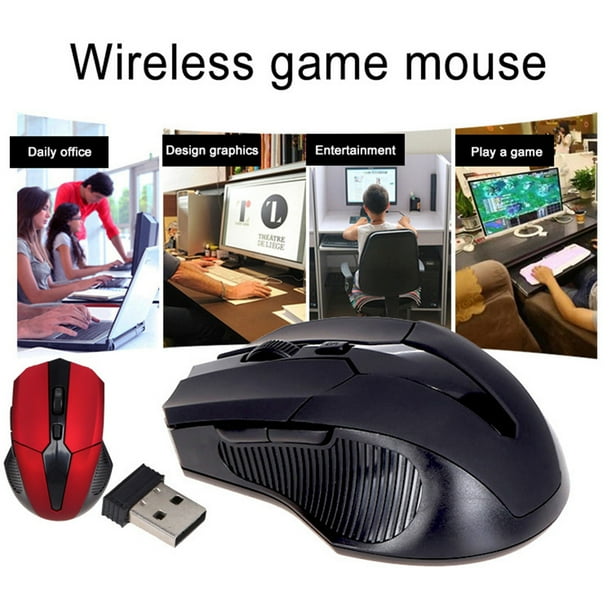 SPRING PARK Ergonomic 2.4GHz Wireless Optical Scroll Wheel Gaming Mouse ...