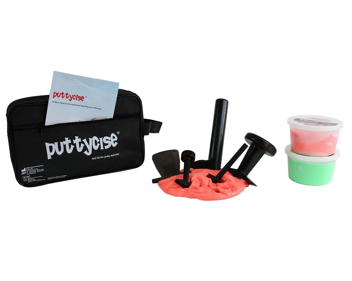 Puttycise 5-piece tool set w/carry bag, manual, and 2 1lb red and 2 1lb ...