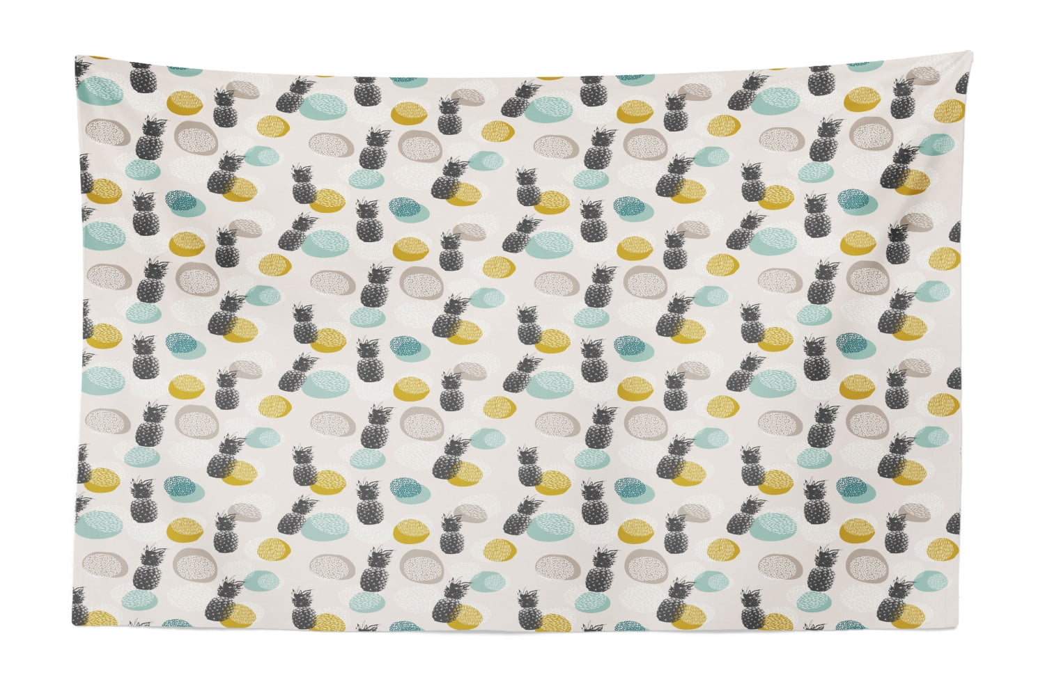 Art Tapestry, Linear Stripes Hand Drawn Circles Geometric Inky Uneven ...