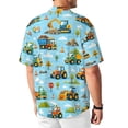 Cartoon Construction Vehicles Men's Shirts Short-Sleeved with All-Over ...