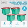 HOMZ 18 Gallon Heavy Duty Plastic Storage Tote Bins with Lids, Large ...