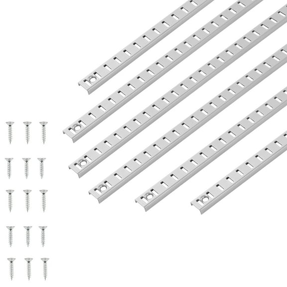 FUGee-6 Pcs 36 Inch Shelf Pilaster Adjustable Shelf Brackets Stainless ...