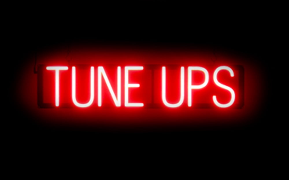 SpellBrite TUNE UPS LED Sign for Business. 29.3" x 6.3" Red TUNE UPS ...