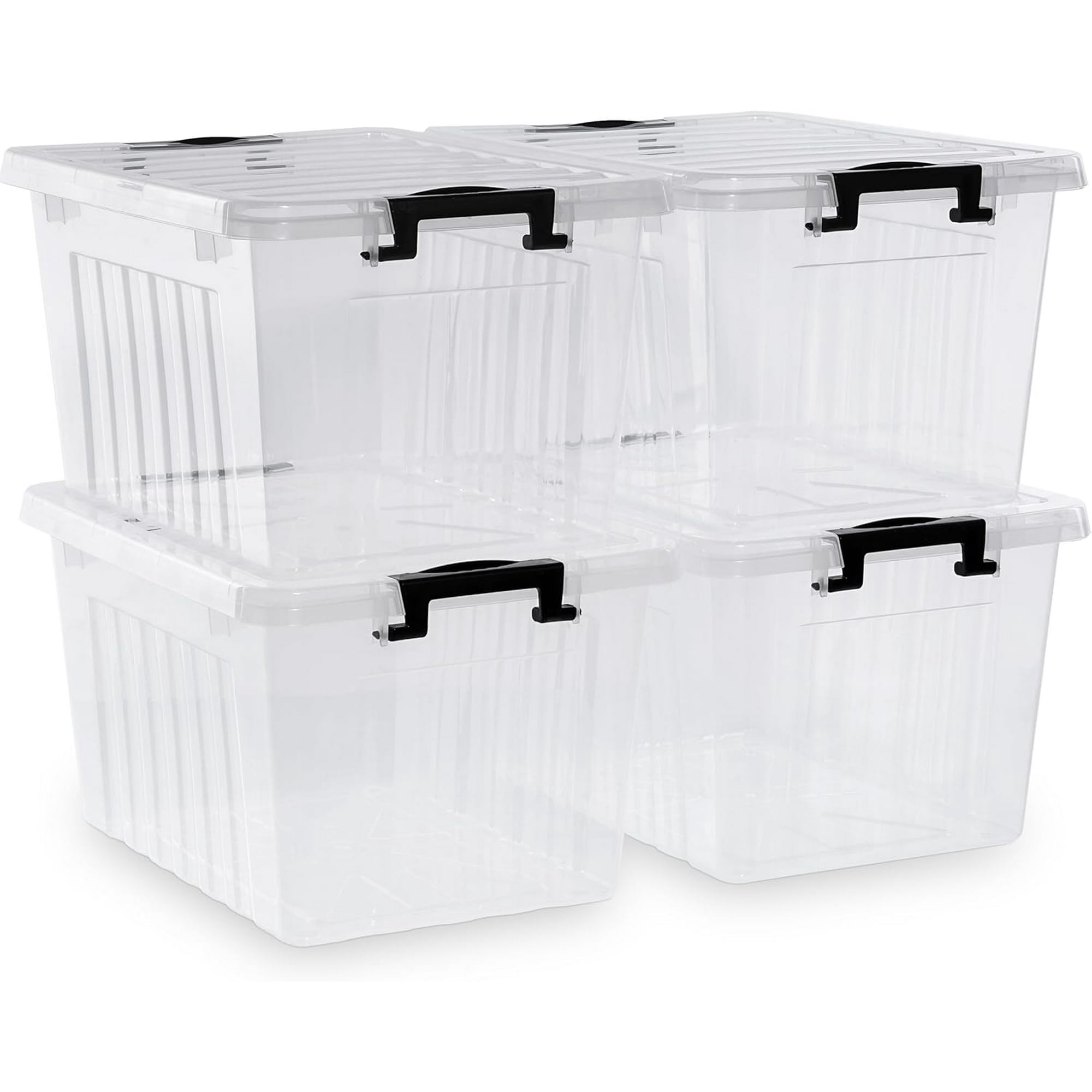 Click here for Nobrand L Clear Plastic Storage Bins With Lids Sta... prices