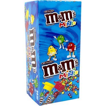 M&M's Small Minis Milk Chocolate Candy Packs - Bulk Box 1.08 Oz Tubes ...