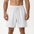Ceisia Men's Solid Color Elastic Waist Drawstring Casual Shorts Dark ...