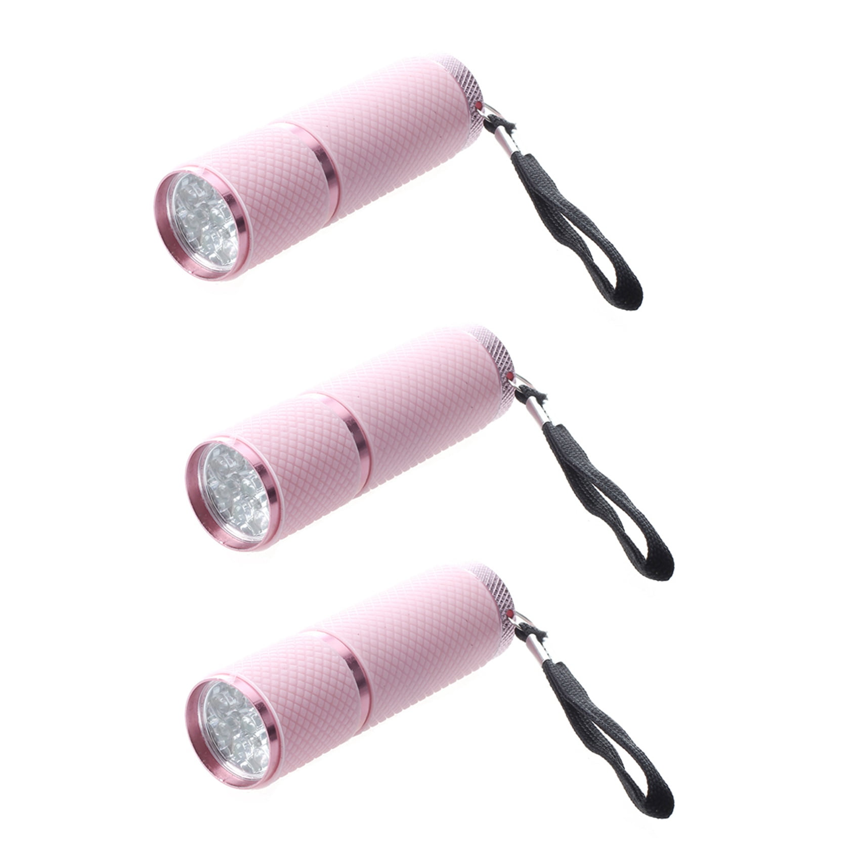 3X Antorcha Linterna 9-LED Recubierto de Goma Rosad Mini Al Aire Libre ...