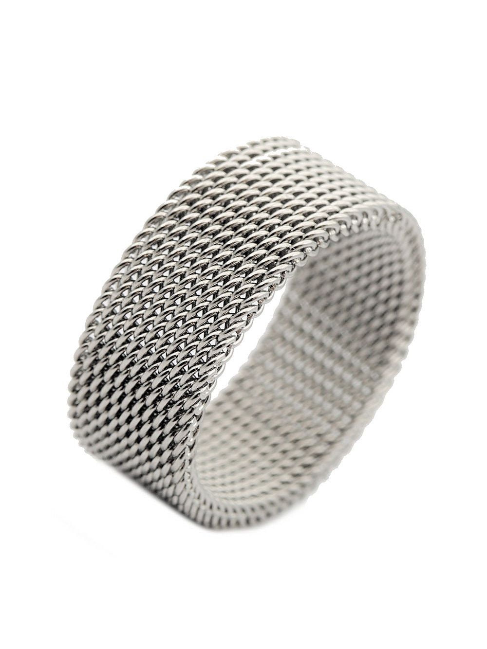 8mm Stainless Steel Mesh Flexible Classic Wedding Band Ring - Walmart.com