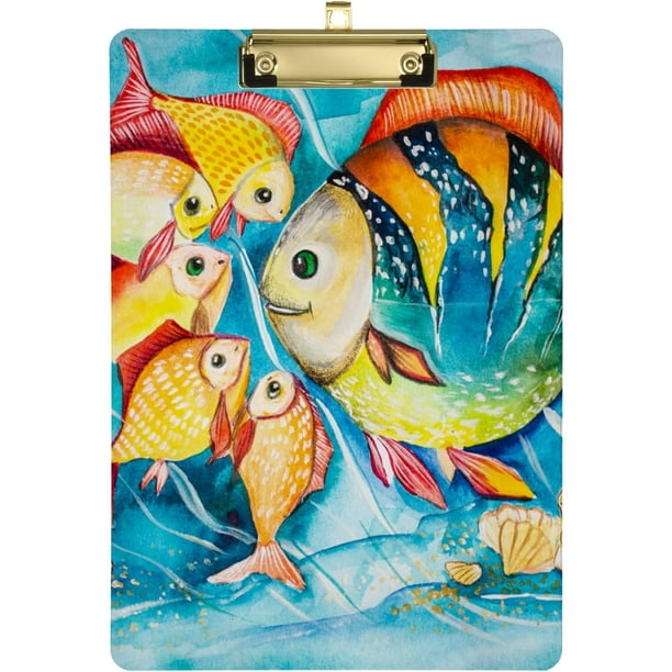 XDDJA Fish Family Clipboard Hardboard Wood Nursing Clip Board and Pull ...