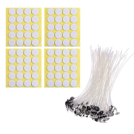 HTWW 8 Inch Cotton Candle Wicks & Candle Wick Stickers Set of 400 ...