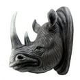 Ebros Safari Black Rhino Wall Plaque 14.5"Tall Taxidermy Rhinoceros Art ...