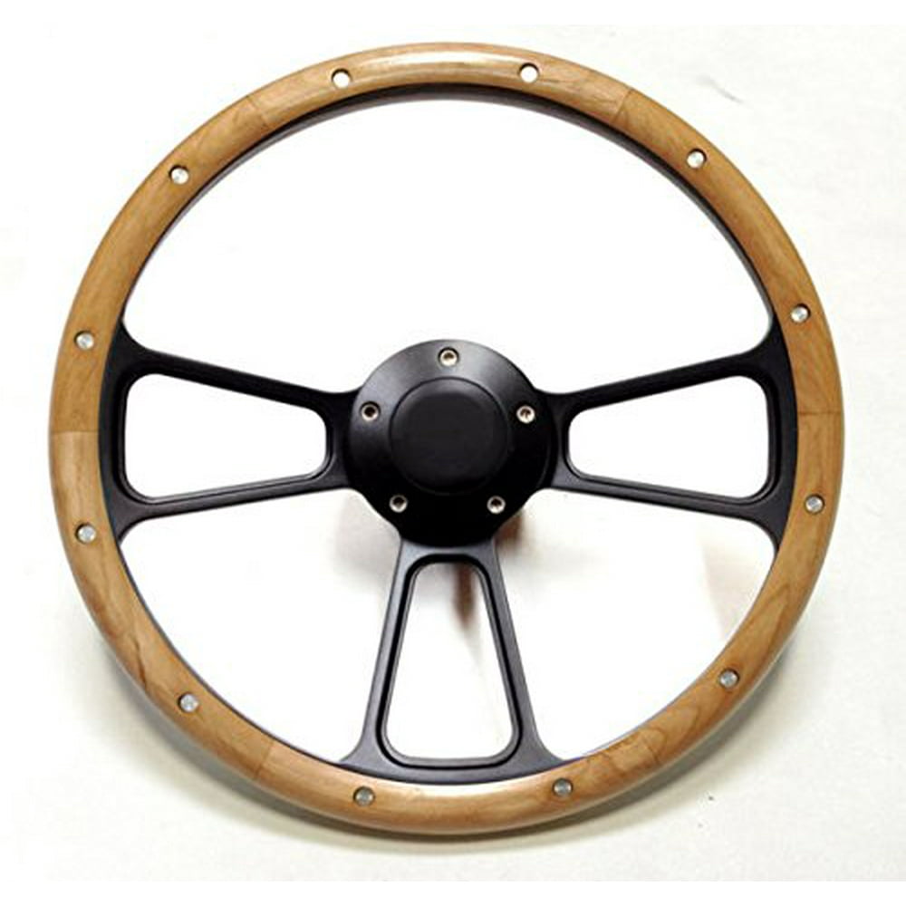 Hot Rod Steering Wheel Kit for Flaming River, Ididit Columns Real Oak ...