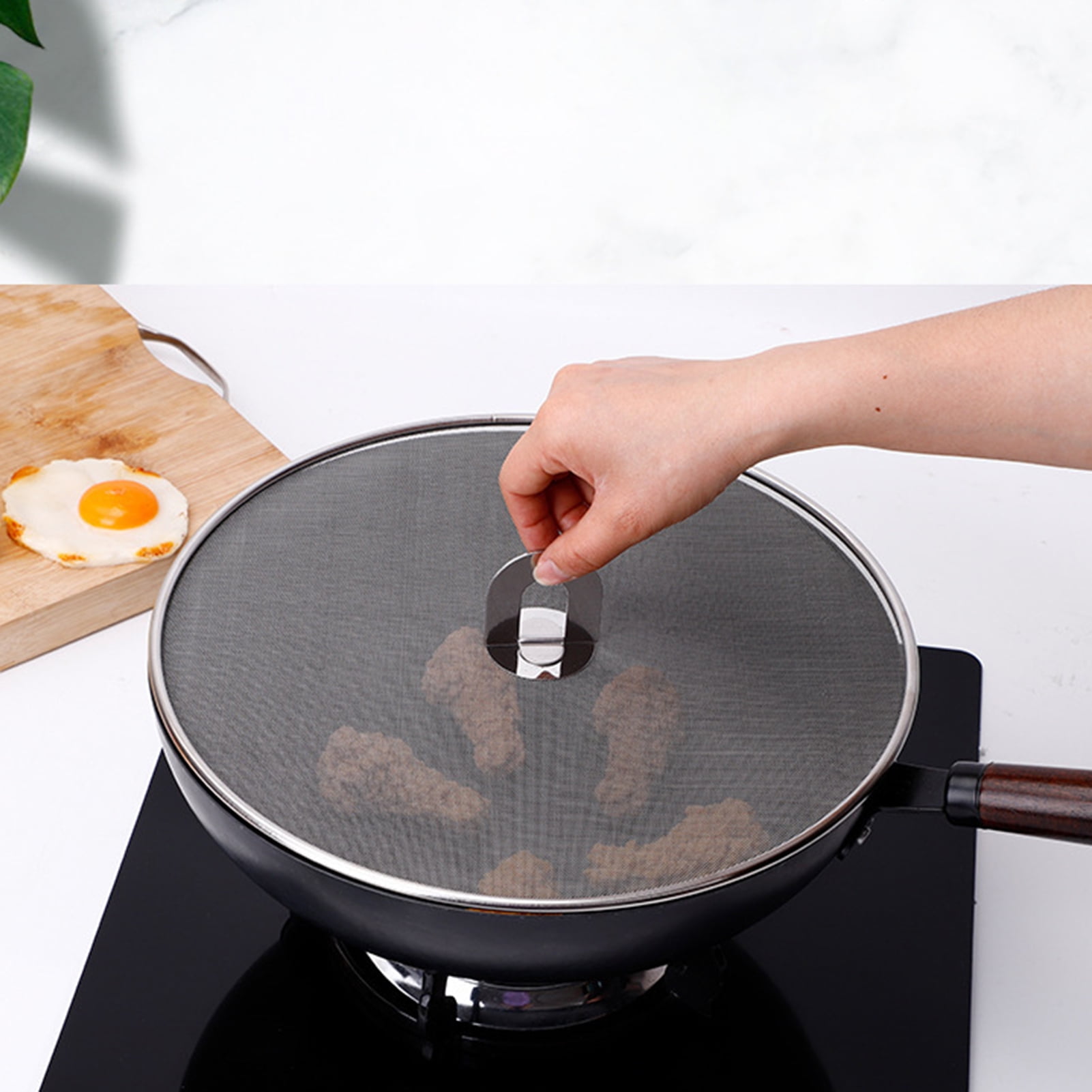 Hariumiu Kitchen Foldable Handle Oil Splatter Screen Anti-slip ...