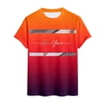 Afdoent Mens T Shirts Summer Casual Gradient Letter Print Short Sleeve ...