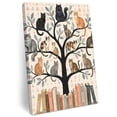 Cat Library Canvas Wall Art for Living Room, Cartoon Pet Portrait Book ...