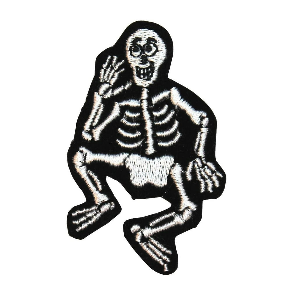 ID 0883 Smiling Skeleton Patch Halloween Decoration Embroidered Iron On ...