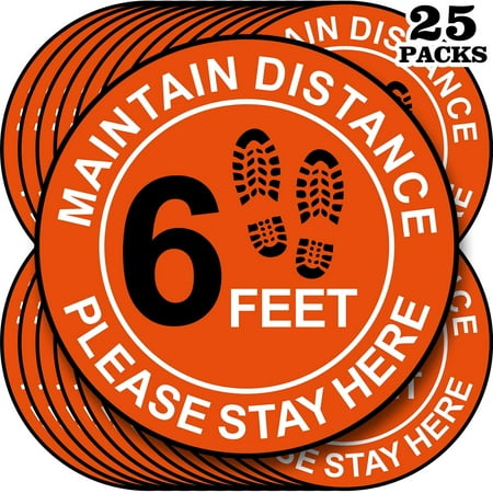 6 Feet Stickers Social Distancing Floor Decal Stickers, 9 Inch Safety ...