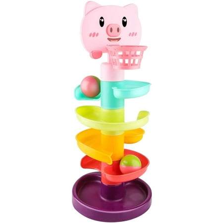 Ball Drop Tower, Colorful Ball Run Toy DIY Assembly Rolling Ball Tower ...