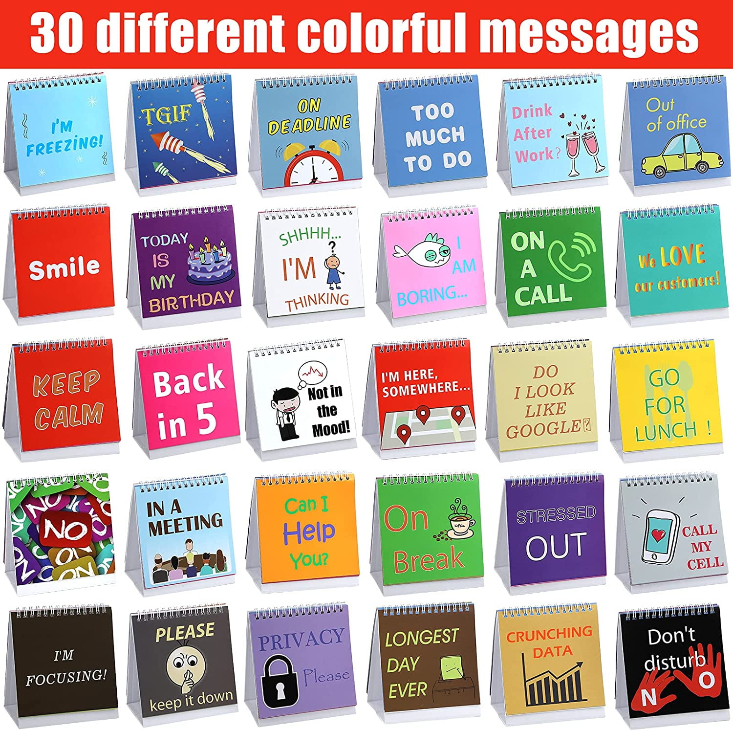 2 Pieces Funny Desk Office Signs Funny Picture Messages Sign Calendar ...