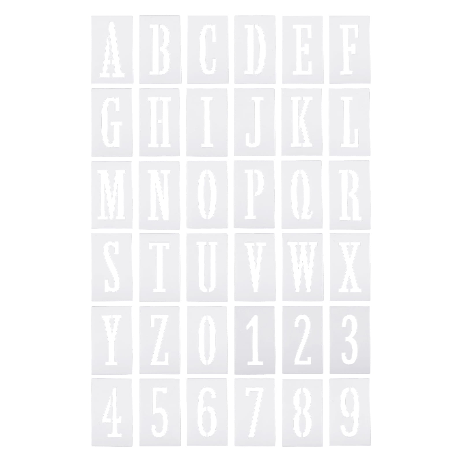 Uxcell 3 Inch Letter Number Stencils 2.4" Width Reusable Alphabet ...