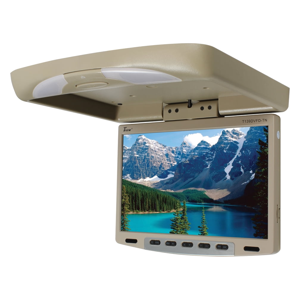 Tview 13'' Flipdown Wide Screen W/Built in DVD Player-Tan - Walmart.com