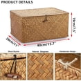 Wicker Shelf Storage Basket Bin with Lid, Handwoven Seagrass ...