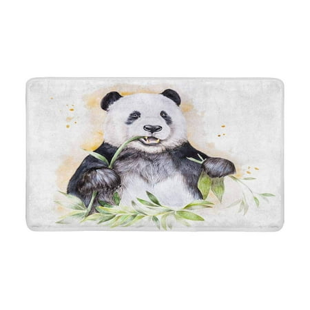 POP Giant Panda Eating Bamboo Leaves Indoor Doormat Latex Non Slip Door ...
