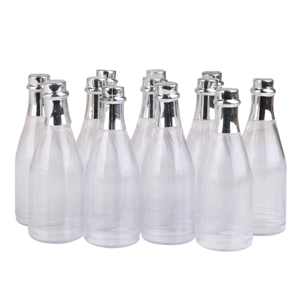 12pcs Clear Fillable Champagne Bottles Candy Boxes Wedding Party Shower ...