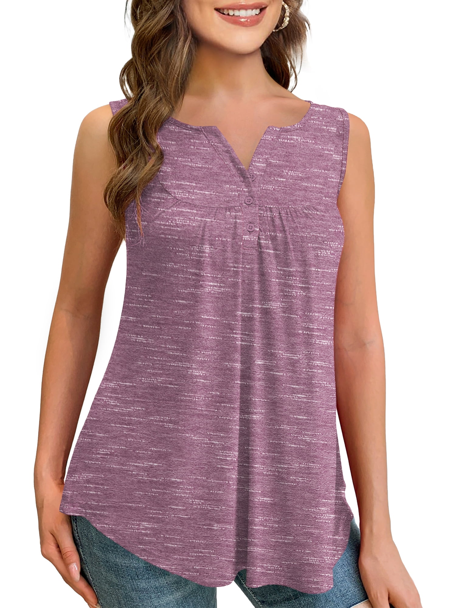 a.Jesdani Womens Plus Size Tunic Tank Tops Sleeveless Casual Blouses m ...