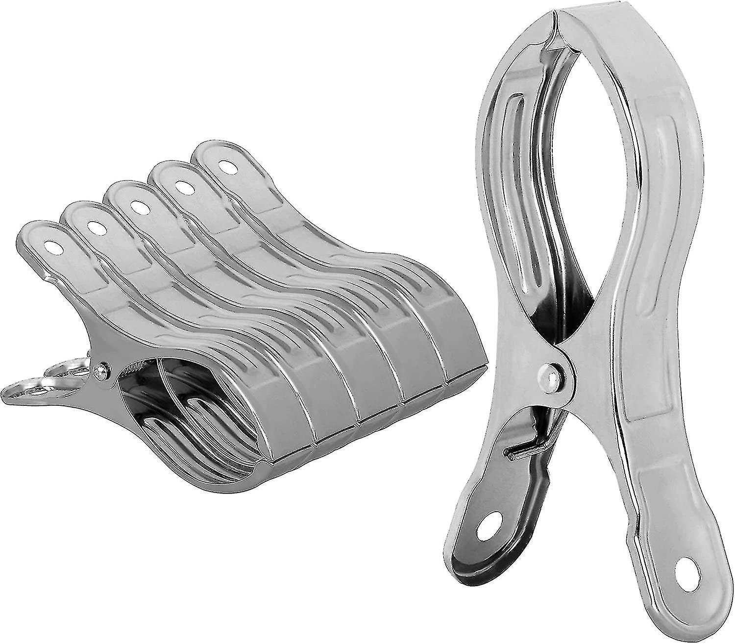 Towel Clips: Pack Of 12, 5-1/8l, Jumbo Stainless Steel Metal Beach ...