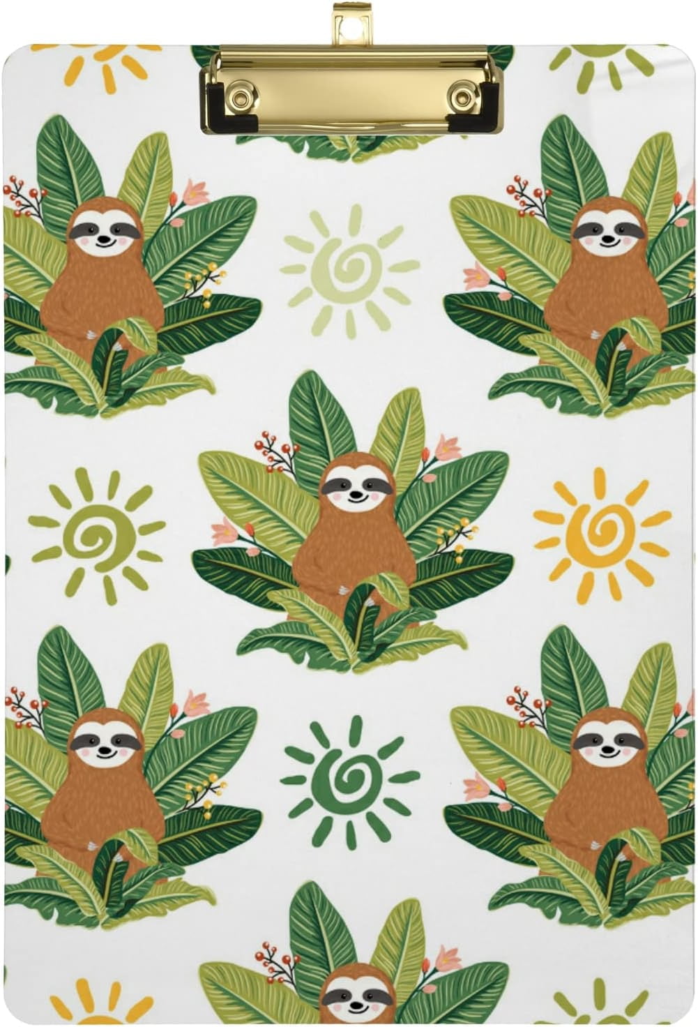 FMSHPON Cute Sloths Clipboard Hardboard Wood Nursing Clip Board and ...