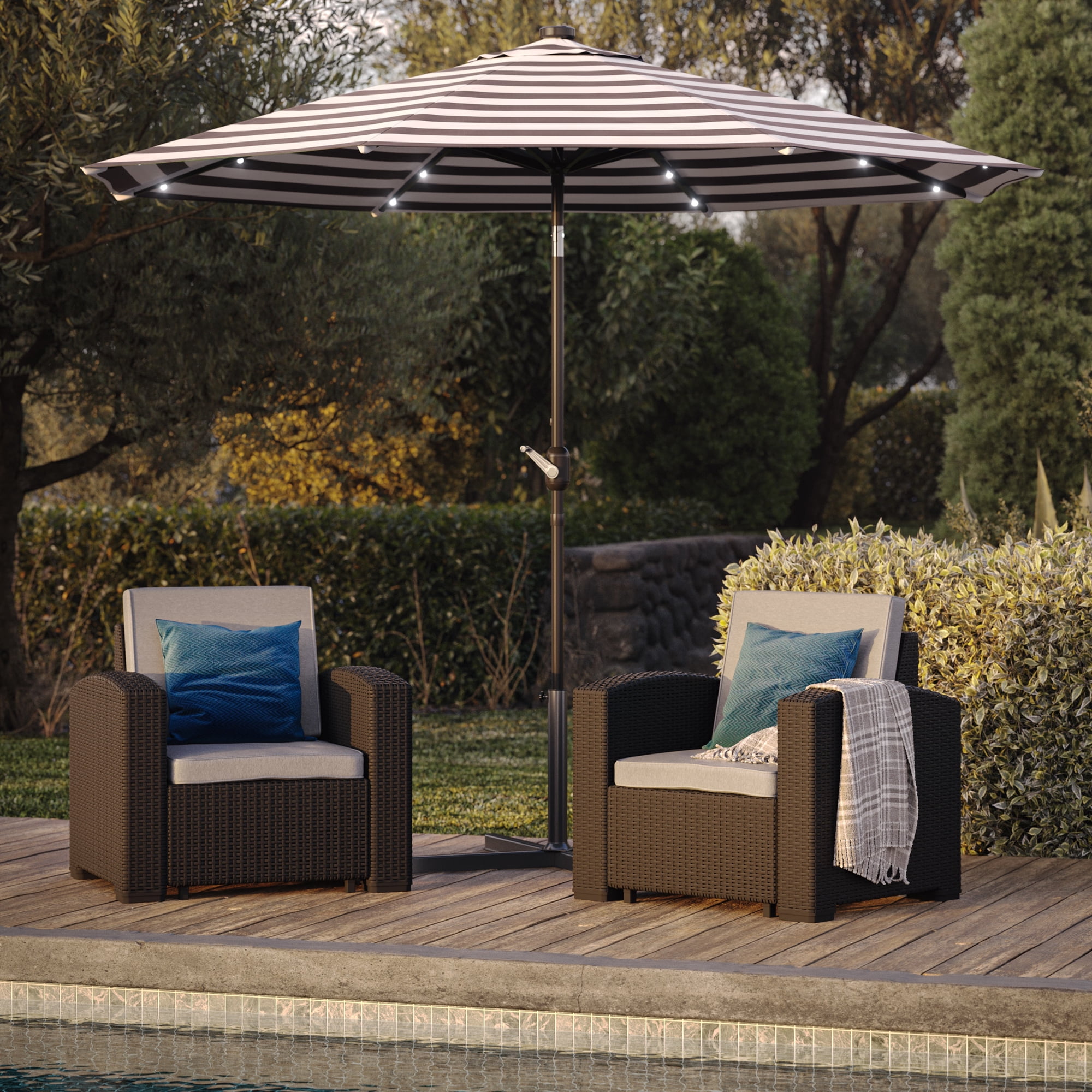 Click here for Corliving Pegasus 9ft Round Tilting Striped Patio... prices