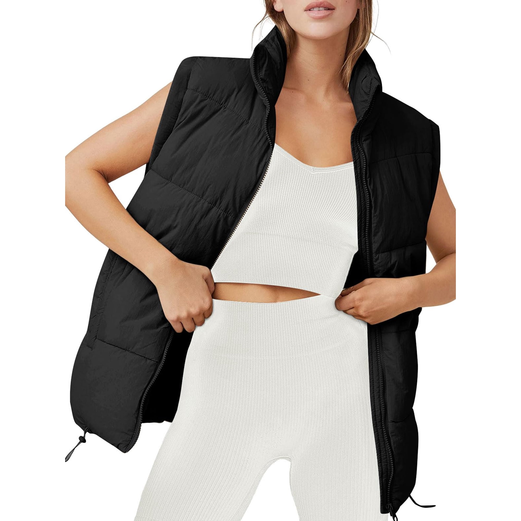 Click here for Xiaxaixu Womens Puffer Vest Solid Color Stand Coll... prices