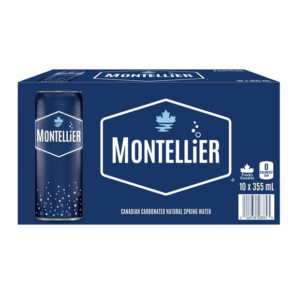 Montellier Carbonated Natural Spring Water 10 x 355 mL, Cans, 10x355mL ...