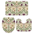 Cream Lilies Bathroom Rugs Set Art Dark Purple Tulips Flower Rustic ...
