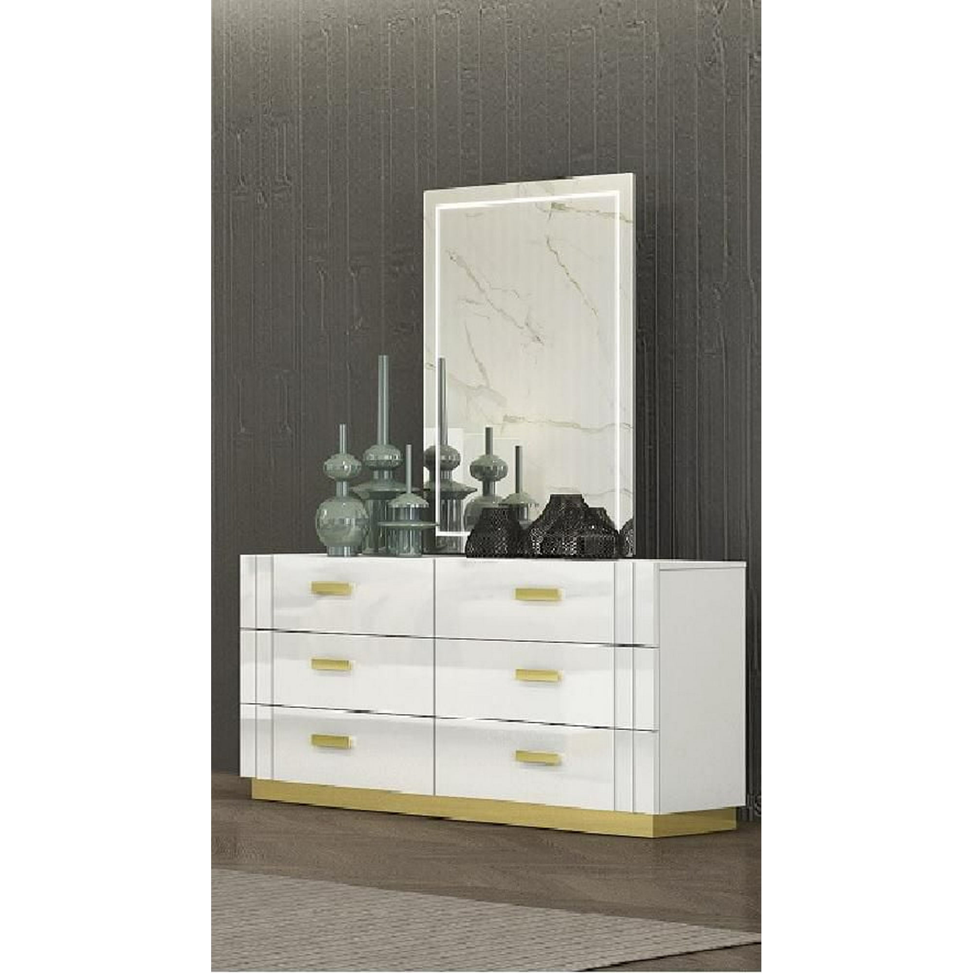 Click here for K-Living Tanner Dresser In White With Titanum Gold... prices