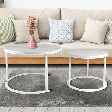 Gray Marble Oval Coffee Table with Black 3-Rod Metal Legs,Faux Marble ...